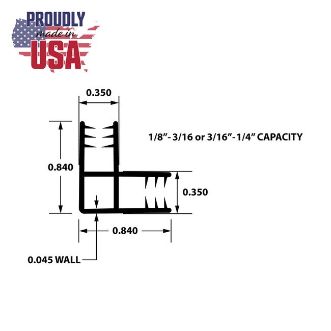 Clear Plastic Corner Channel 1/8in | 106-4830-CL