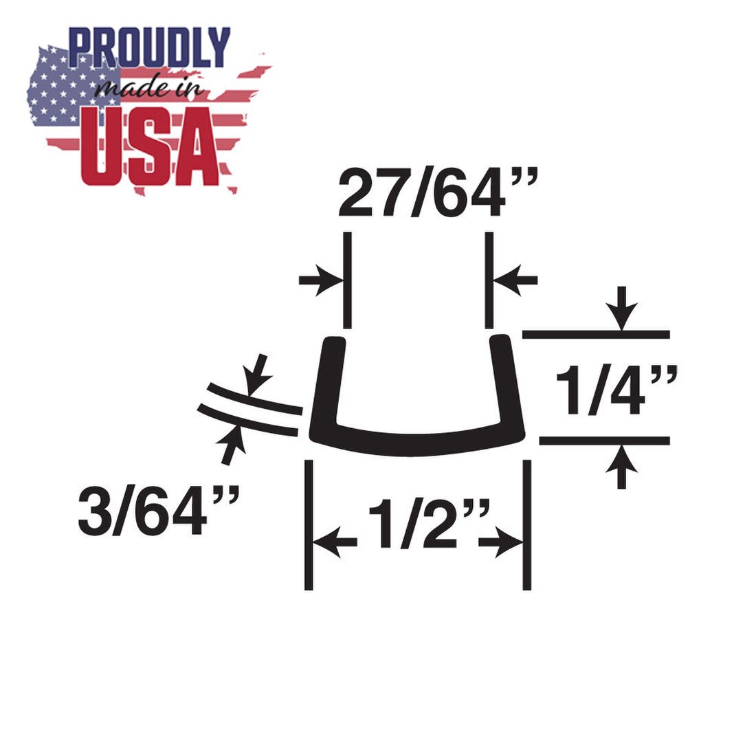 1/2in | Clear PVC U Channel Moulding