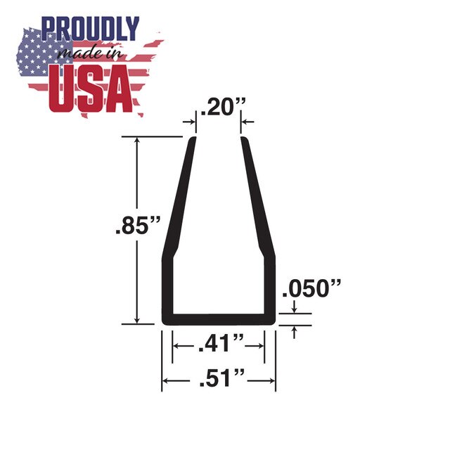 3/8in | Black Rigid PVC | Channel Moulding | 133-PARENT