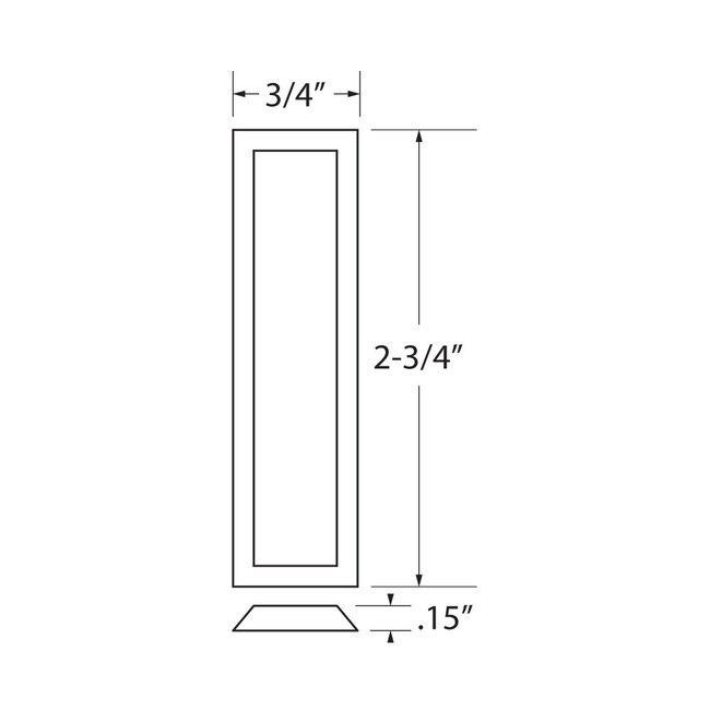 Rectangular Adhesive Backed Low Profile Finger Pull | 170-PARENT