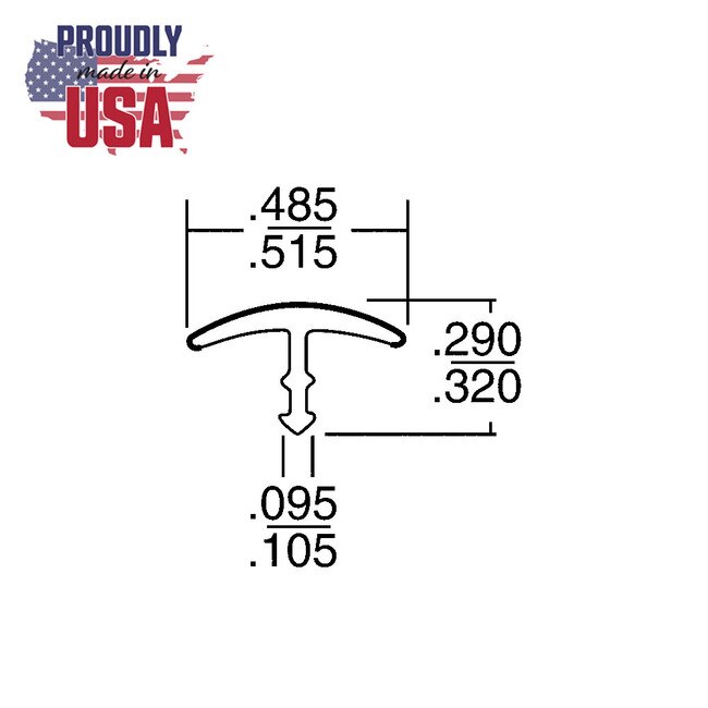 Plastic Metallic T Molding 1/2in | 2487