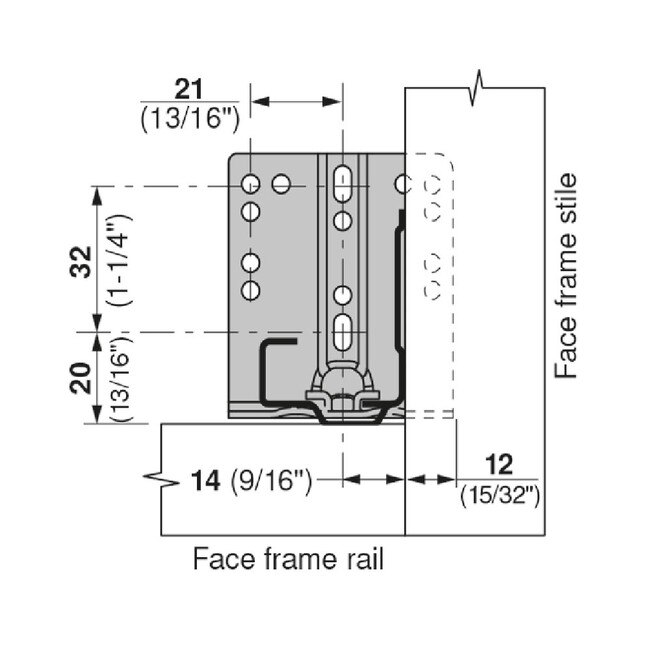 Blum | 295.6510.21 | Rear Mount Socket For Tandem Edge Runners | 295. ...