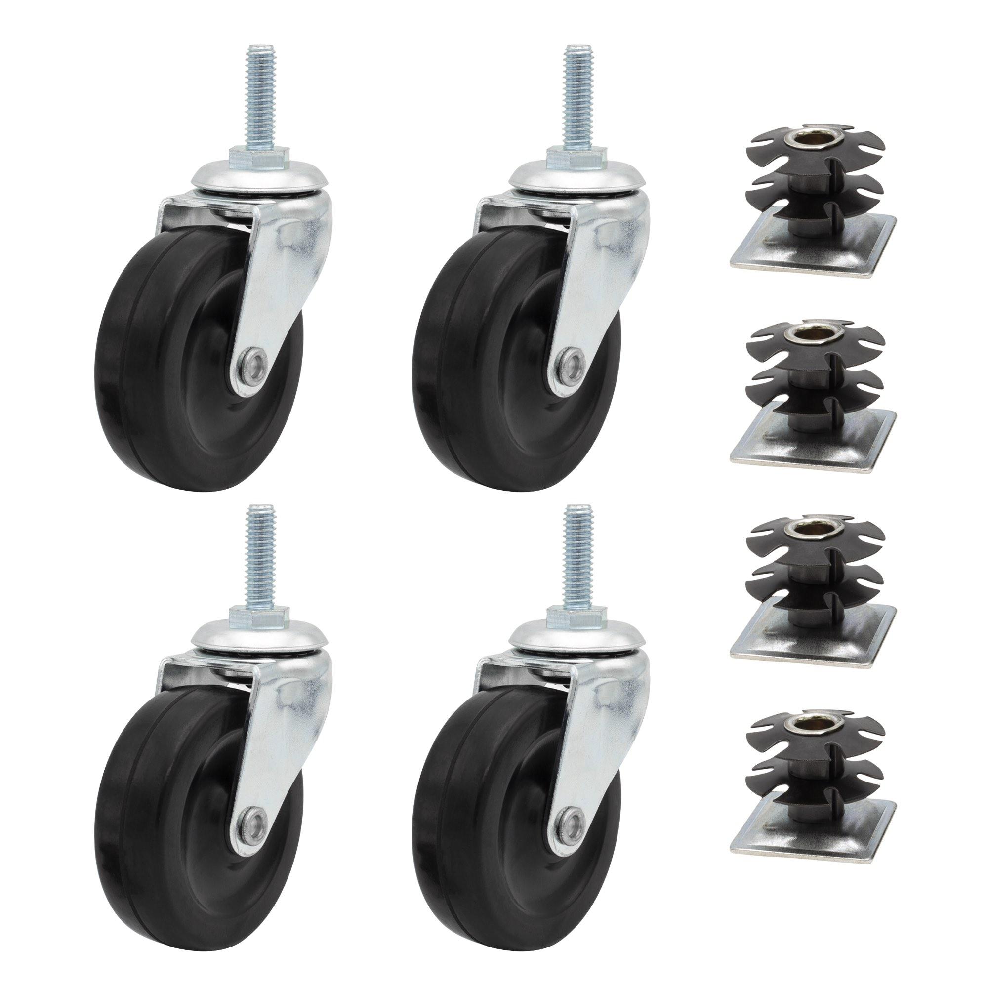 1-1/4 Inch Metal Round Double Star Caster Insert With 2 Inch Casters ...