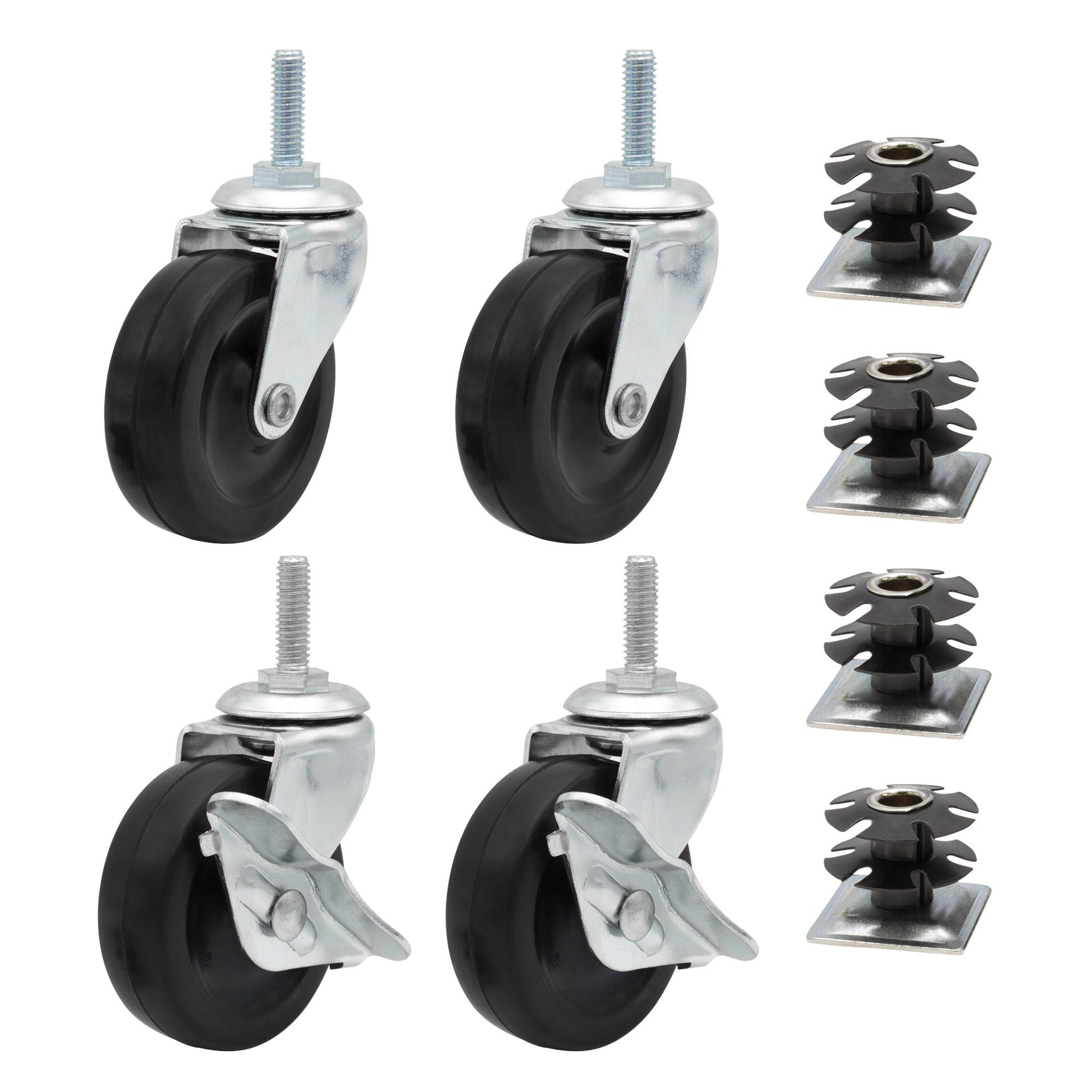 1-1/4 Inch Metal Round Double Star Caster Insert With 2 Inch Casters ...