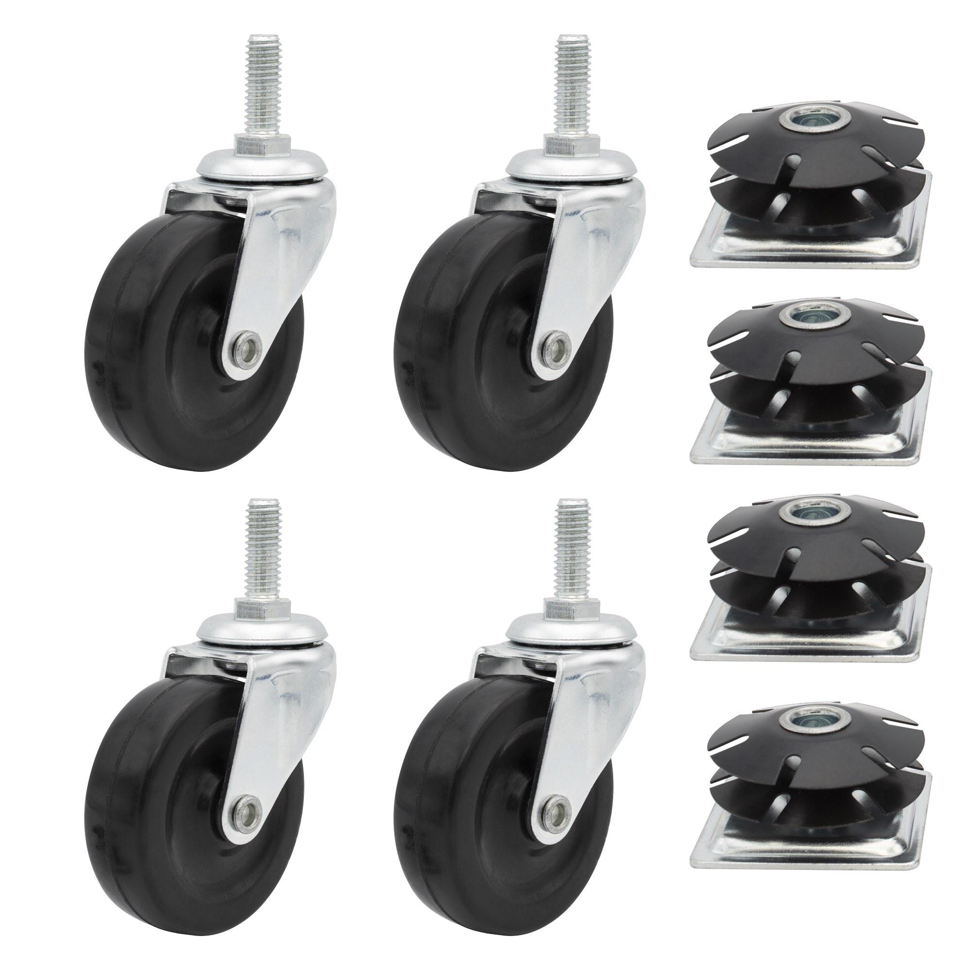 2 Inch Metal Square Double Star Caster Insert With 2-1/2 Inch Casters ...