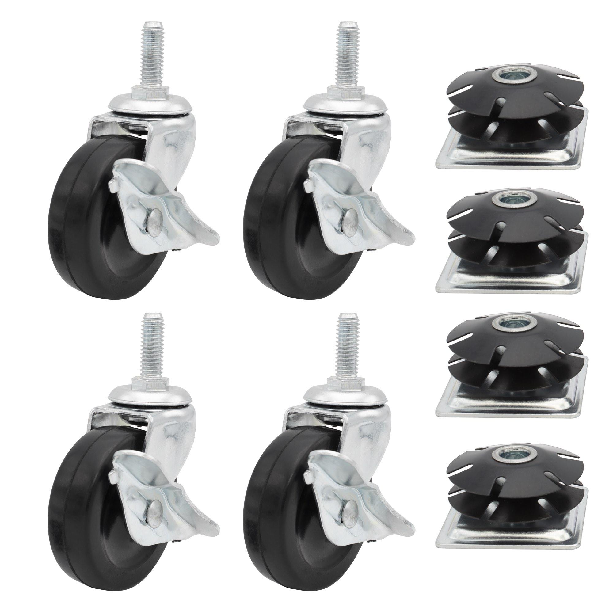 2 Inch Metal Square Double Star Caster Insert With 2-1/2 Inch Casters ...