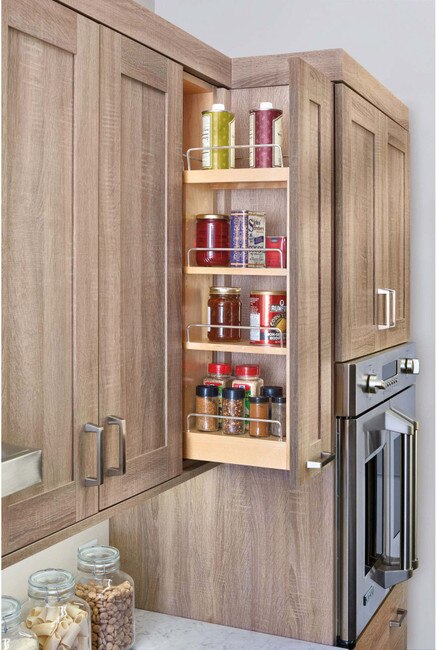 Rev-A-Shelf | 6in | Wood Pull Out Wall Organizer with Soft Close