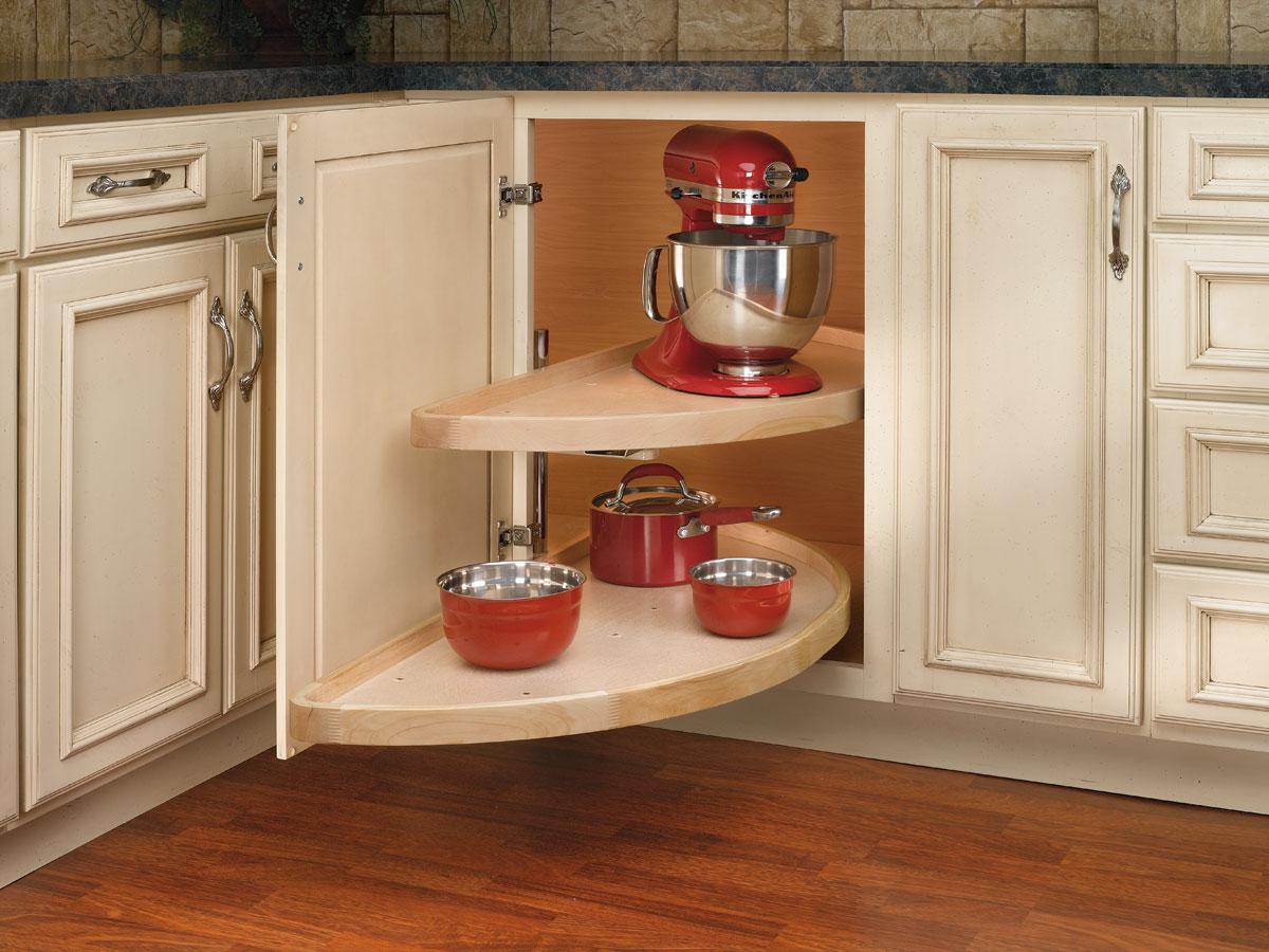 Rev A Shelf 38in Wood Half Moon Lazy Susans 2 Tier