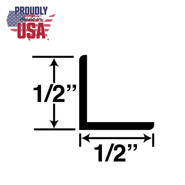 Clear Plastic Angle Trim 1/2in x 7/16in x 3/64in (.040in) Thic
