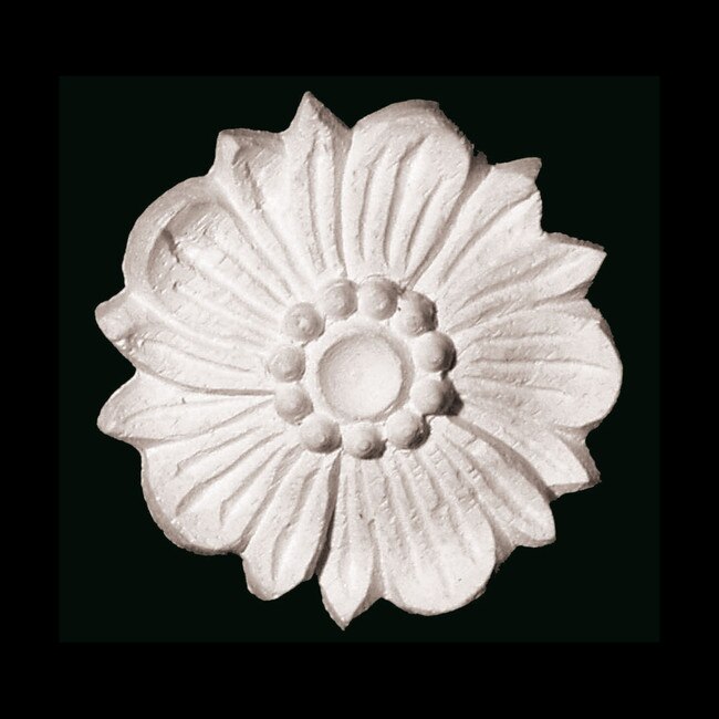2-1/4" Diameter Unfinished Polymer Resin Rosette Applique