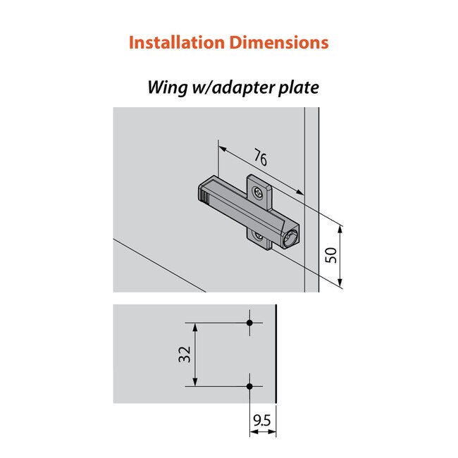 Blum Surface Mount Adapter Plate For 956a1006 Tip On | 956A1501