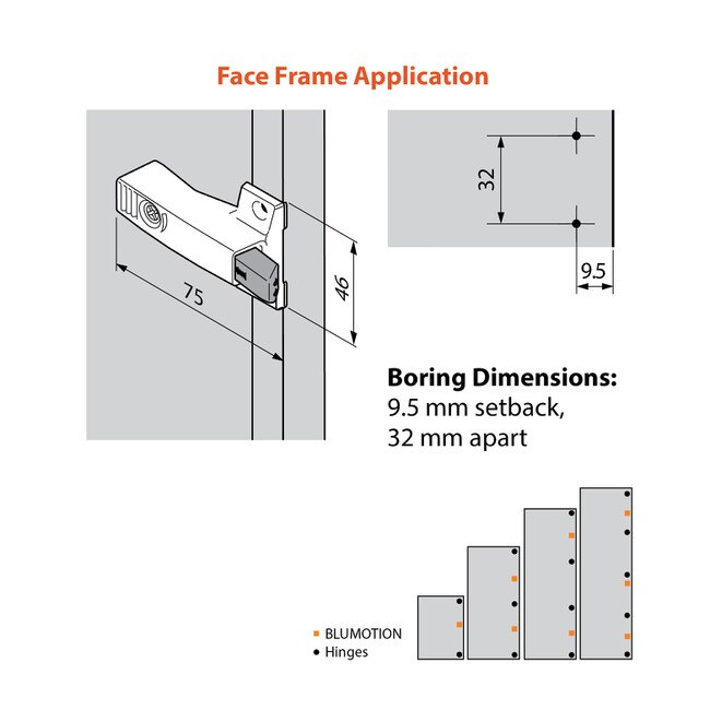Blum Blumotion Soft Close Adapter For Face Frame Cabinets | 971A0700