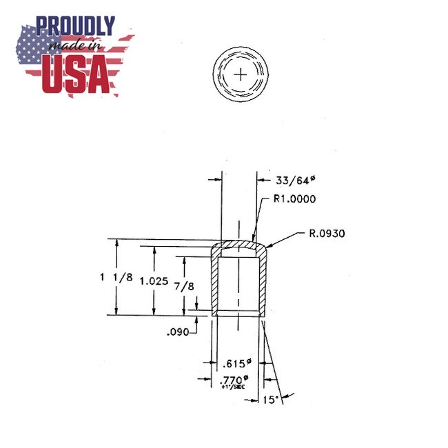 Outside Pipe End Cap 5/8in Dia |AH-20