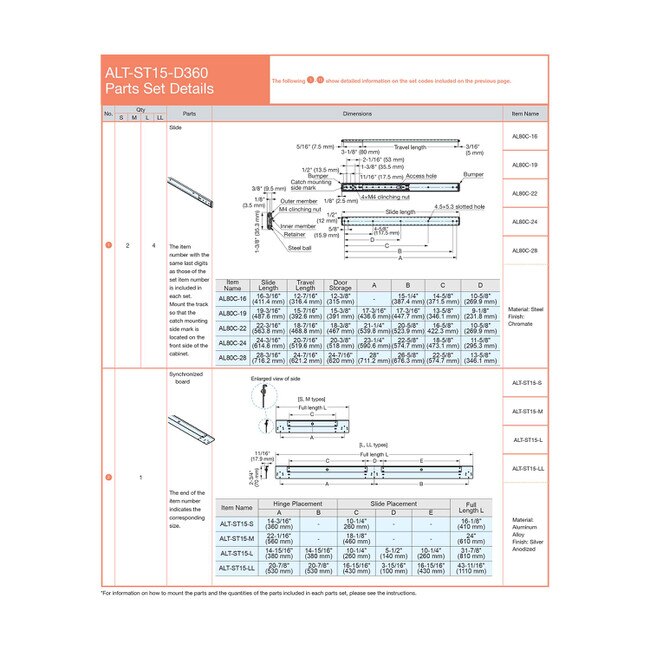Sugatsune Inset Pocket Door Systems Slides for 1 Door Ranging from 19 ...