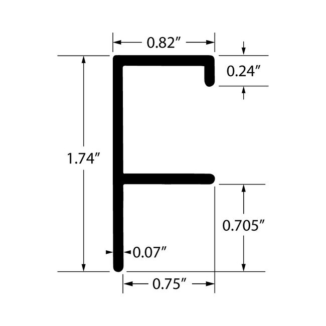 Drawer Pull Clear Anodized Satin Finish 12ft Length | ALU1500H