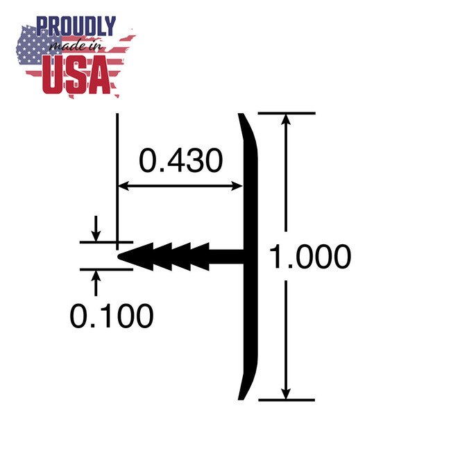 Aluminum T Molding 1in
