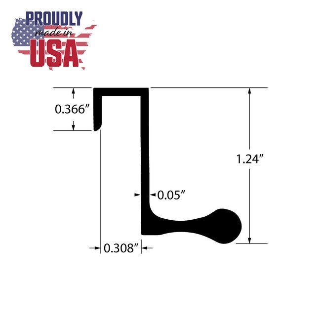 Clear Anodized | Satin Finish | Extruded Continuous Drawer Pull | ALU3108-S