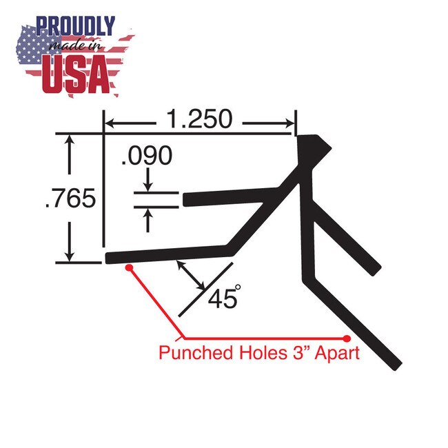 Aluminum Corner Channel Molding 3/4in