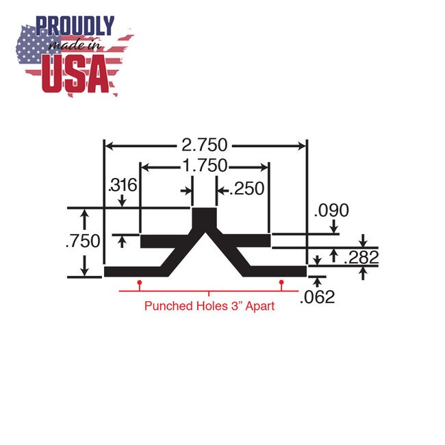 Aluminum Corner Channel Molding 3/4in