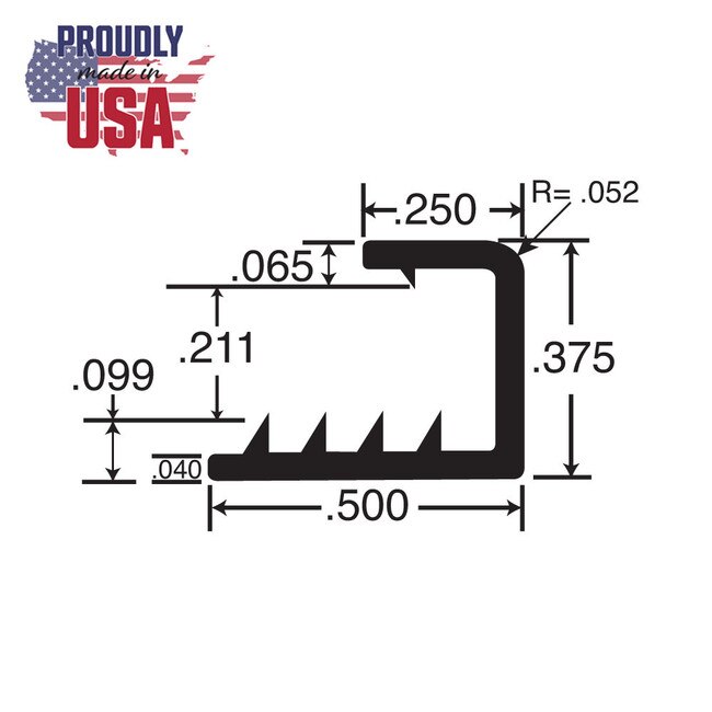 7/32in to 1/4in Clear Anodized (Satin) Finish | Aluminum Cap Moulding ...