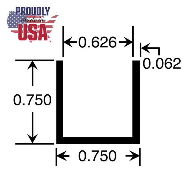 Extruded Aluminum U Channel 5/8in