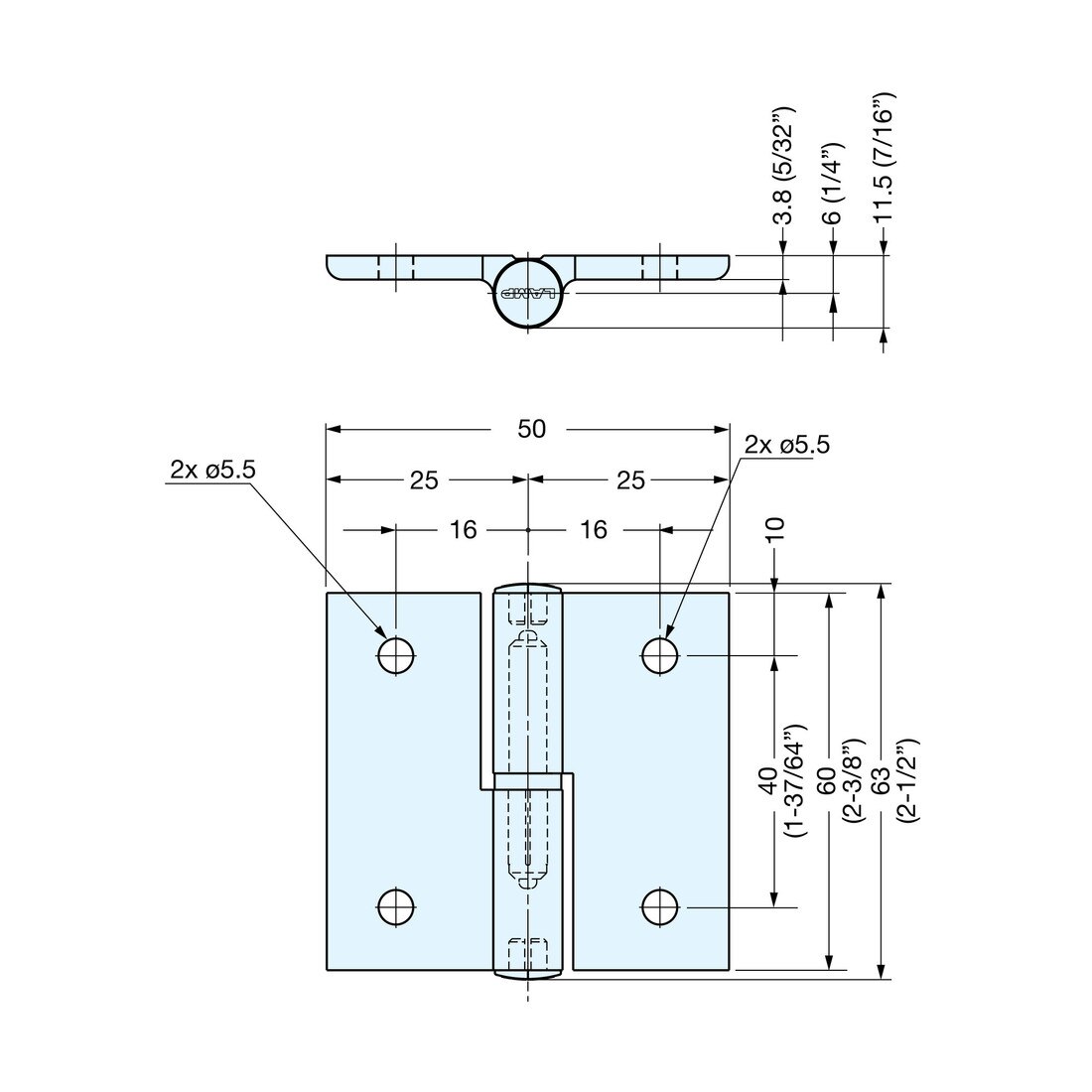 Sugatsune Aluminum Lift-Off Hinge | AS-HG-AL-NL3030 Series | AS-HG-AL ...