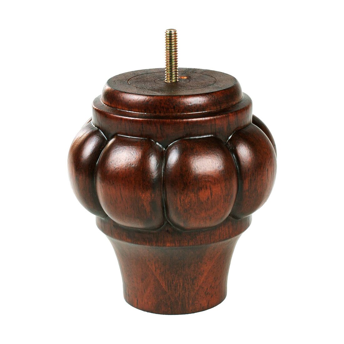 5in H x 4-1/2in Dia | Solid Hardwood | Sofa and Chair Bun Foot Leg ...