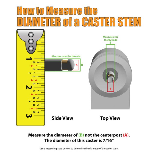 Heavy Duty Caster Wheel 7/16 x 1-3/8in Friction Ring Stem | 340-DD
