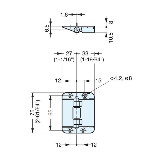 Sugatsune Center Hinge For Folding Doors | CH-75/NI Series | CH-75/NI