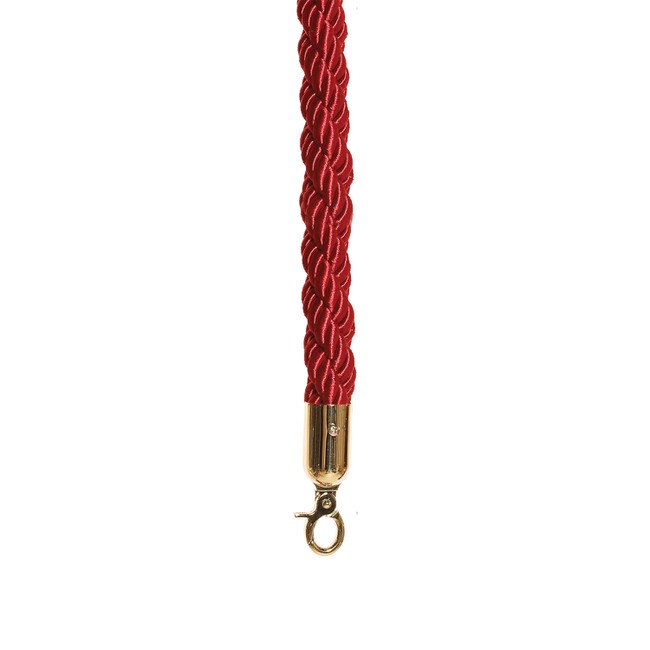 Red Braided Premium Rope with Polished Brass Snap Hook 4' Length