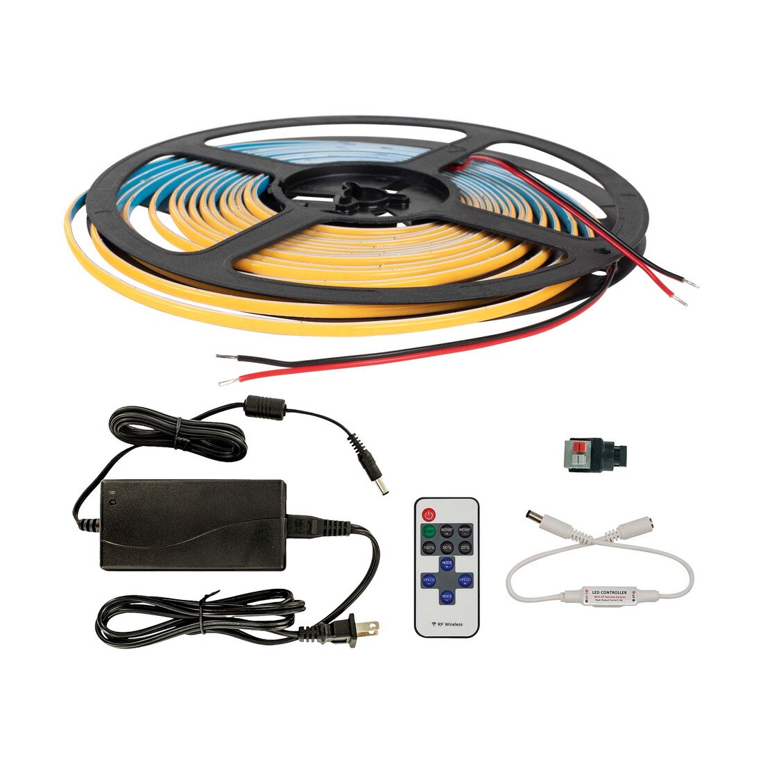 LED Tape Flexible COB Strip Lighting Kit| 24V IP20 UL Kit with Power ...