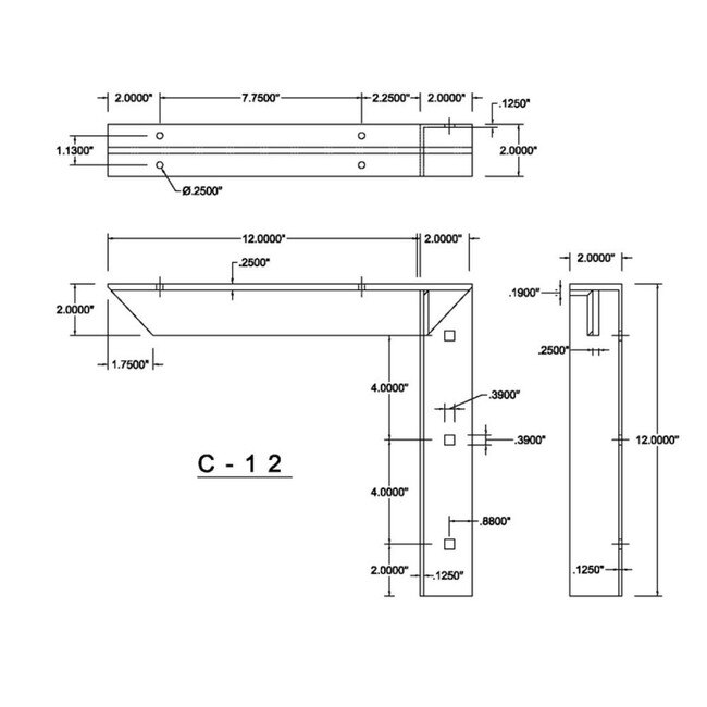 Hidden Countertop Support Bracket CSB Series | CSB-CONCEAL