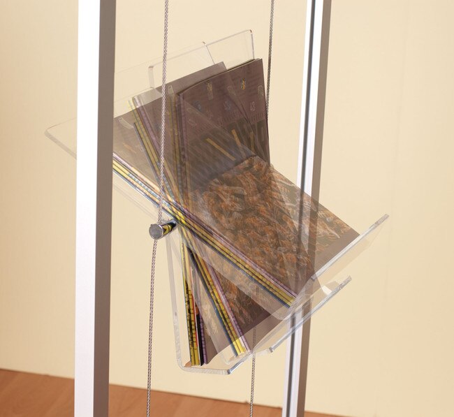 9"W X 11 1/2"L Clear Angled Display Shelf W/ 1" Lip