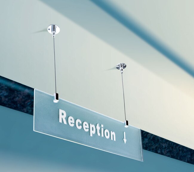 Ceiling Mount Vertical Single Sign Clamp | CSK-CSSC-PARENT