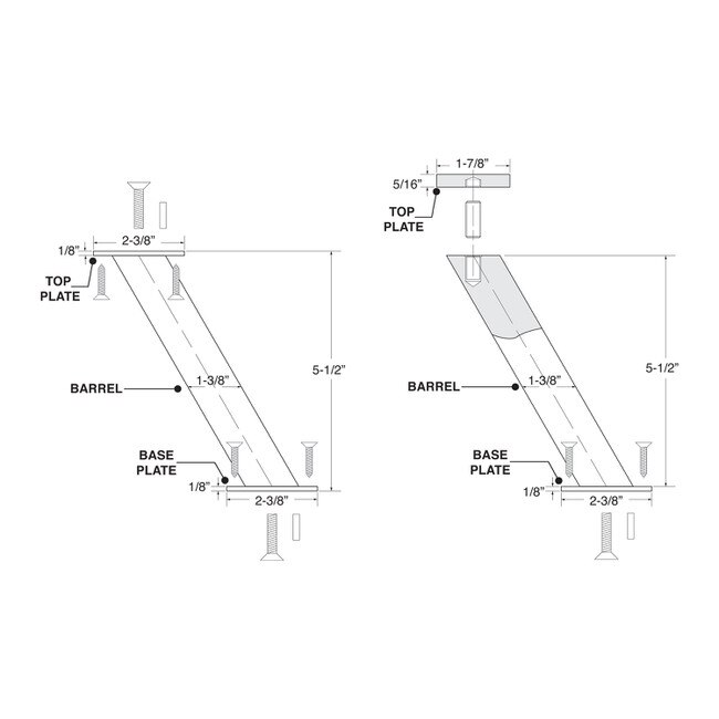 Elevated Kitchen Countertop Support Post 5-1/2in H x 2-3/8in Dia x 1 ...