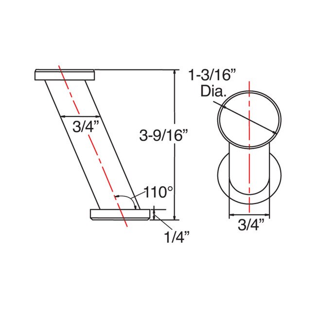 Elevated Kitchen Countertop Support Post 1-3/16in x 1/4in Thick | CSTUV ...