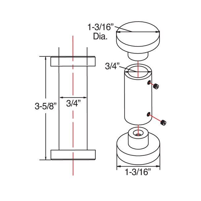 Elevated Kitchen Countertop Support Post 1-3/16in x 1/4in Thick | CSTUV ...
