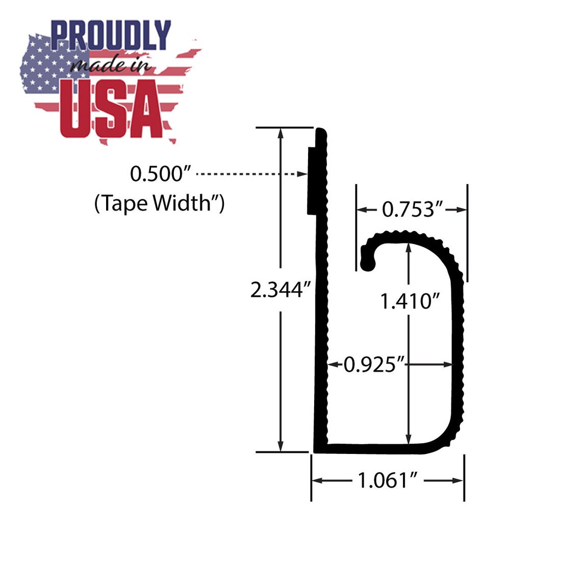 Black Vinyl Wire/Cable Organization Channel with Adhesive - 8' Lengths