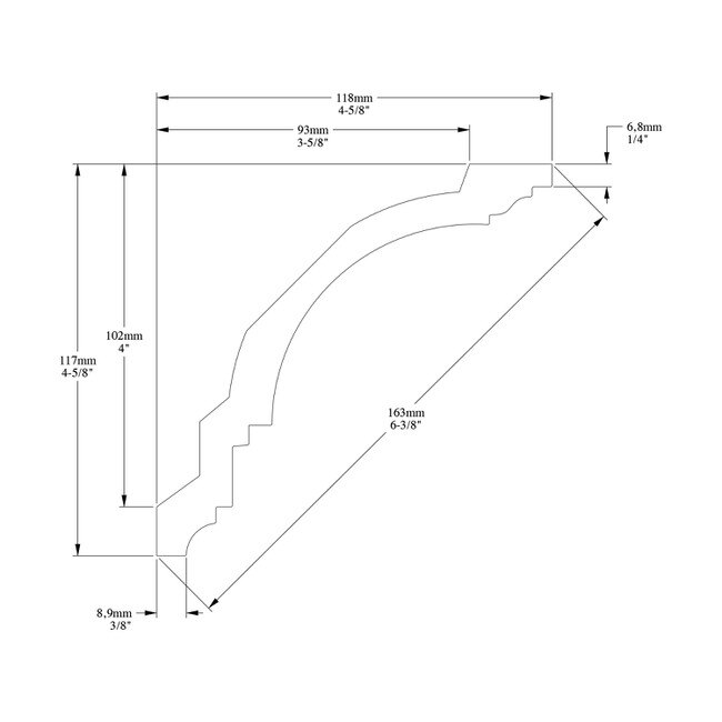Orac Decor Crown Moulding 4-5/8in H x 4-5/8in Proj x 6-3/8in Face | ZZ ...