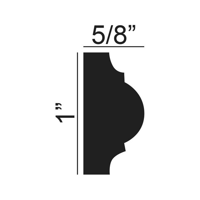 Plastic Wall Trim Moulding 1in H x 5/8in Proj | DEM-303