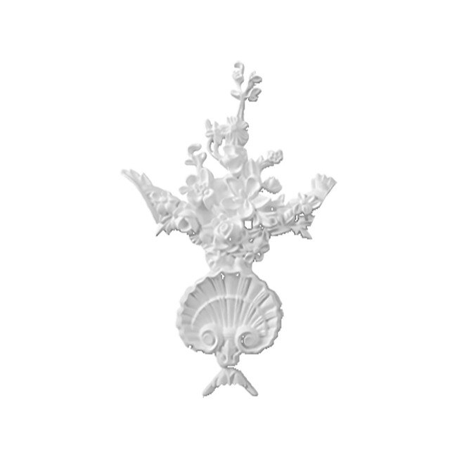 8-1/2" W x 13" H Primed White Polyurethane Onlay Applique