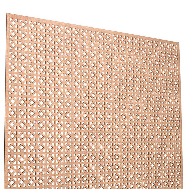 6ft W x 2ft H Decorative MDF Screening Panel 49% Open | DSP25-NAT