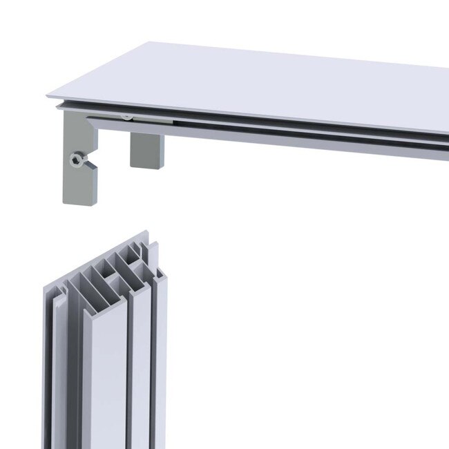 150mm Wide Clear Anodized Aluminum Fabric Flex Framing Profile 100" Length