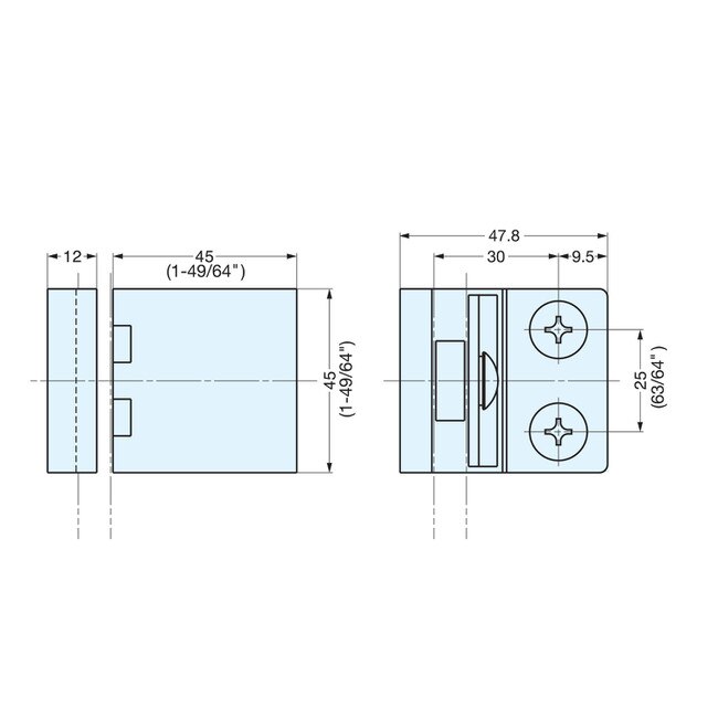 Sugatsune Glass Door Hinge | GH-450G/CR Series | GH-450G/CR