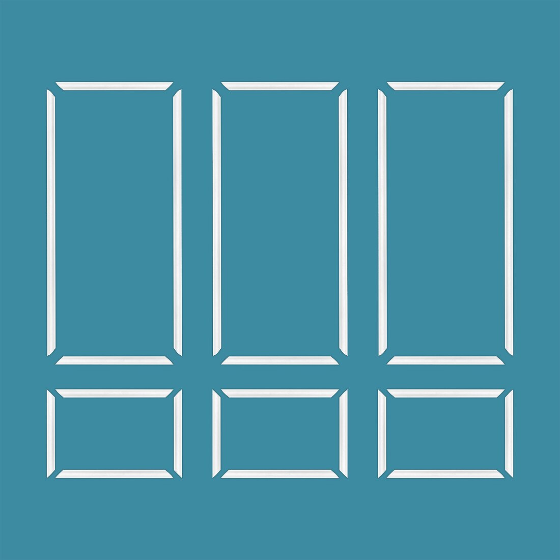 White Pre-Mitered Wall Box Panel Frame Kits With Adhesive 1-5/8" Wide X ...