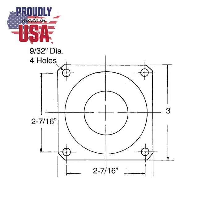Ball Transfer Caster 3in Square Flange | HB-SQUARE-PARENT