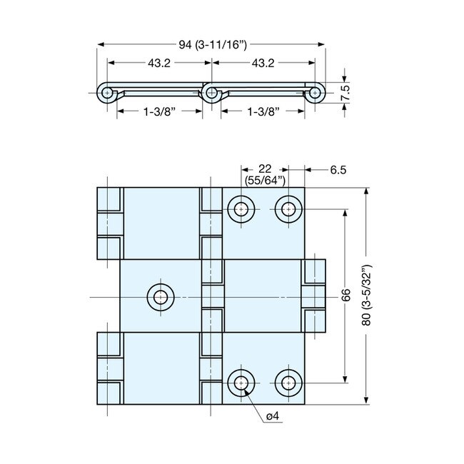 Sugatsune Double Action Hinge | HG-BH80 Series | HG-BH80