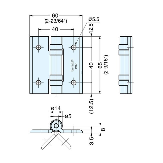 Sugatsune Clean Room Hinge | HG-CV65 Series | HG-CV65