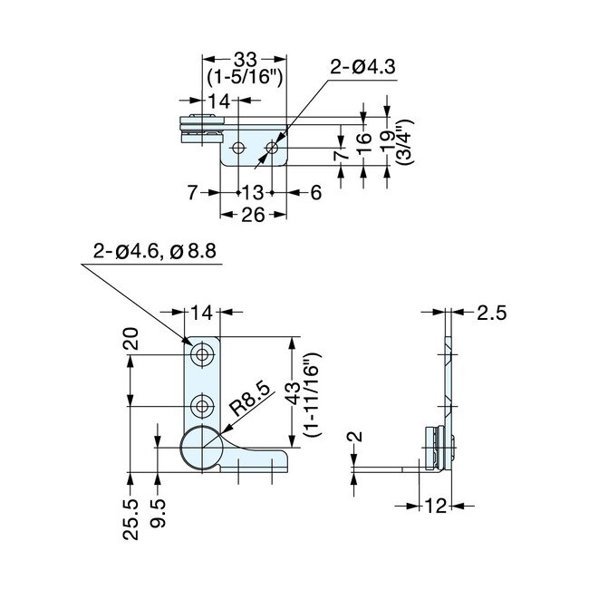 Sugatsune Torque Hinge | HG-TB30R Series | HG-TB30R