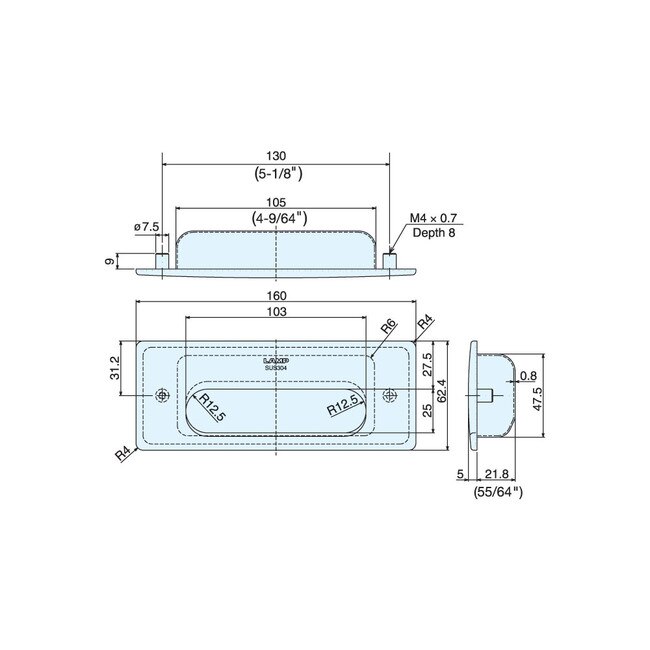 Sugatsune Flush Pull | HH-KL160